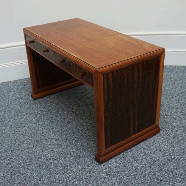Original Heal's of London Art Deco Satin Birch and Walnut Desk For Sale ...
