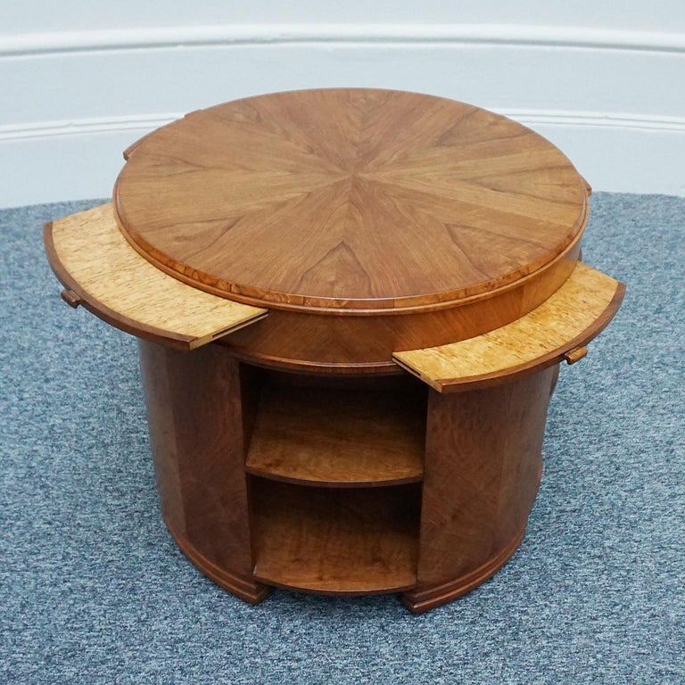 Original Heal's of London Walnut and Karelian Birch Library/Side Table ...
