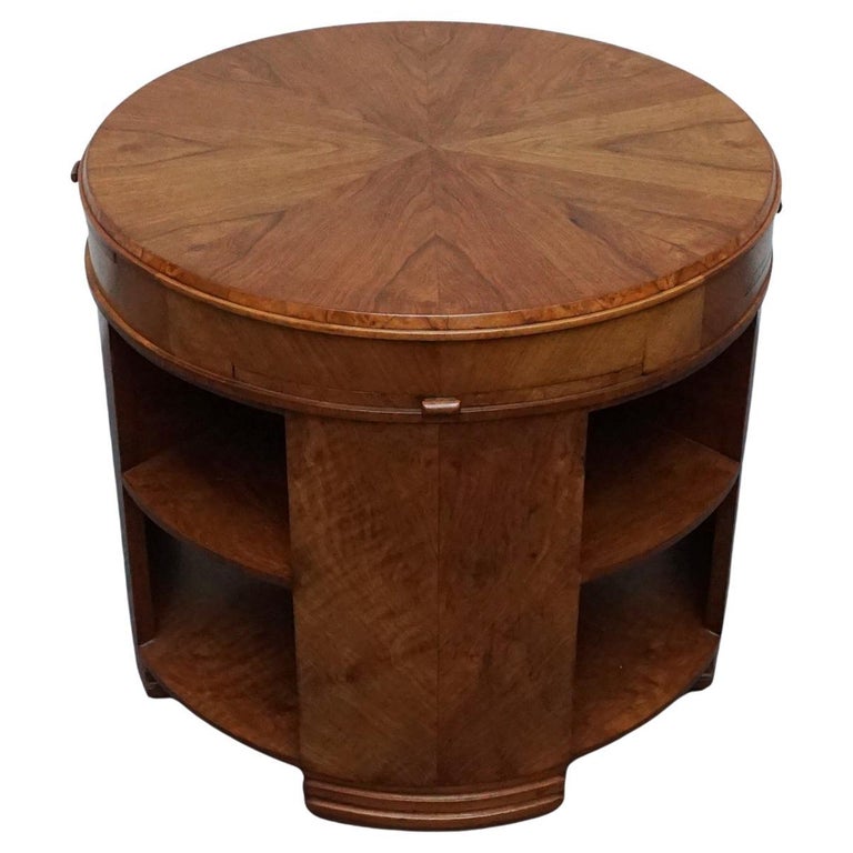 Original Heal's of London Walnut and Karelian Birch Library/Side Table ...