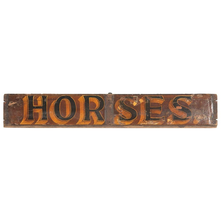 Original Horse Carousel Sign at 1stDibs