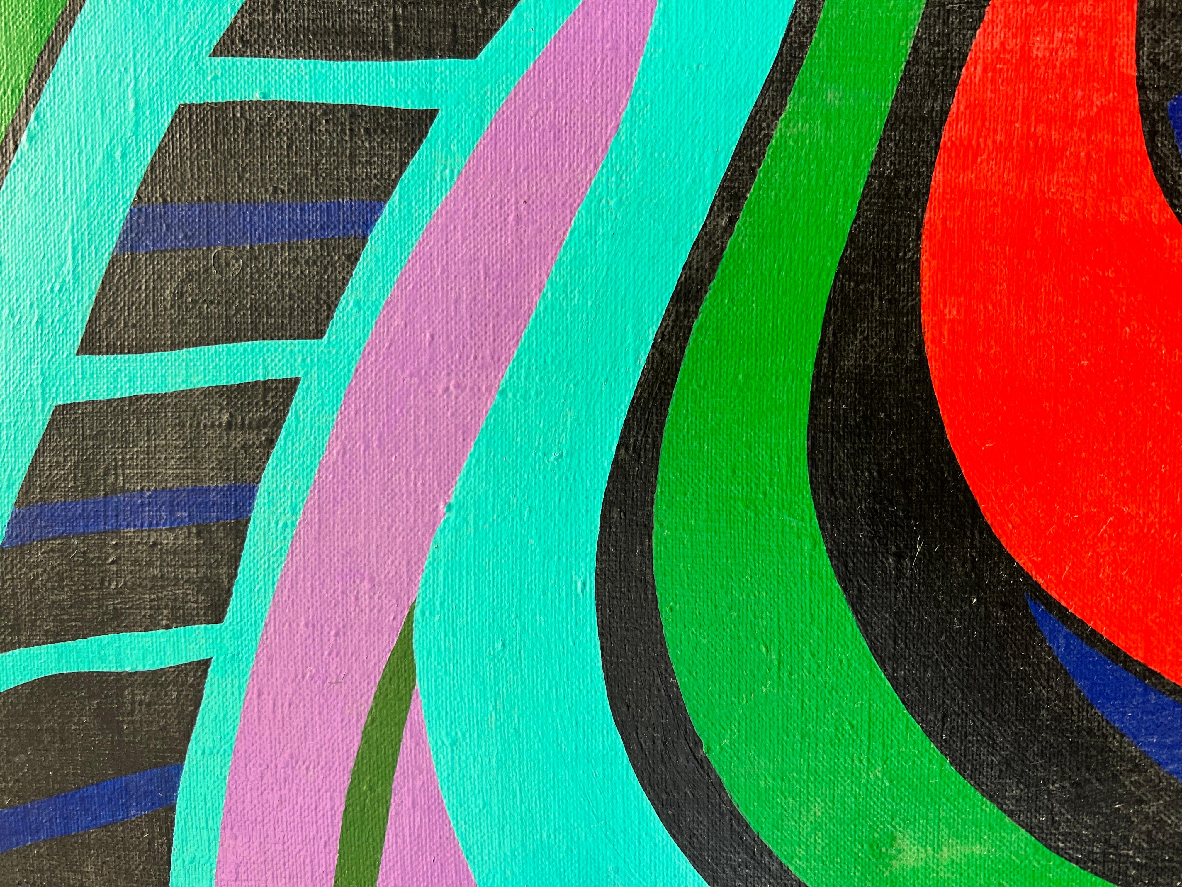 Original Iconic Achillo Sullo Colorful Abstract Painting on Canvas For ...
