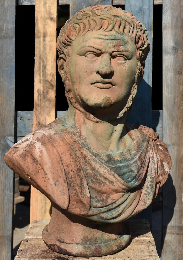 Original Italian Bust of Nerone in Terracotta 19th Century For Sale at ...