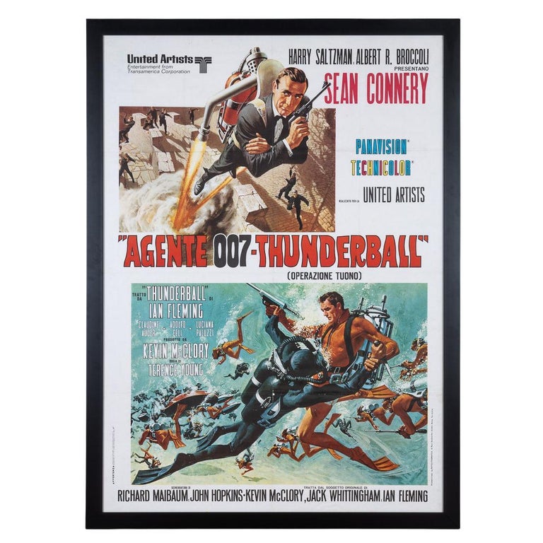 Original Italian Re-Release James Bond 'Thunderball' Poster, c.1971 For ...
