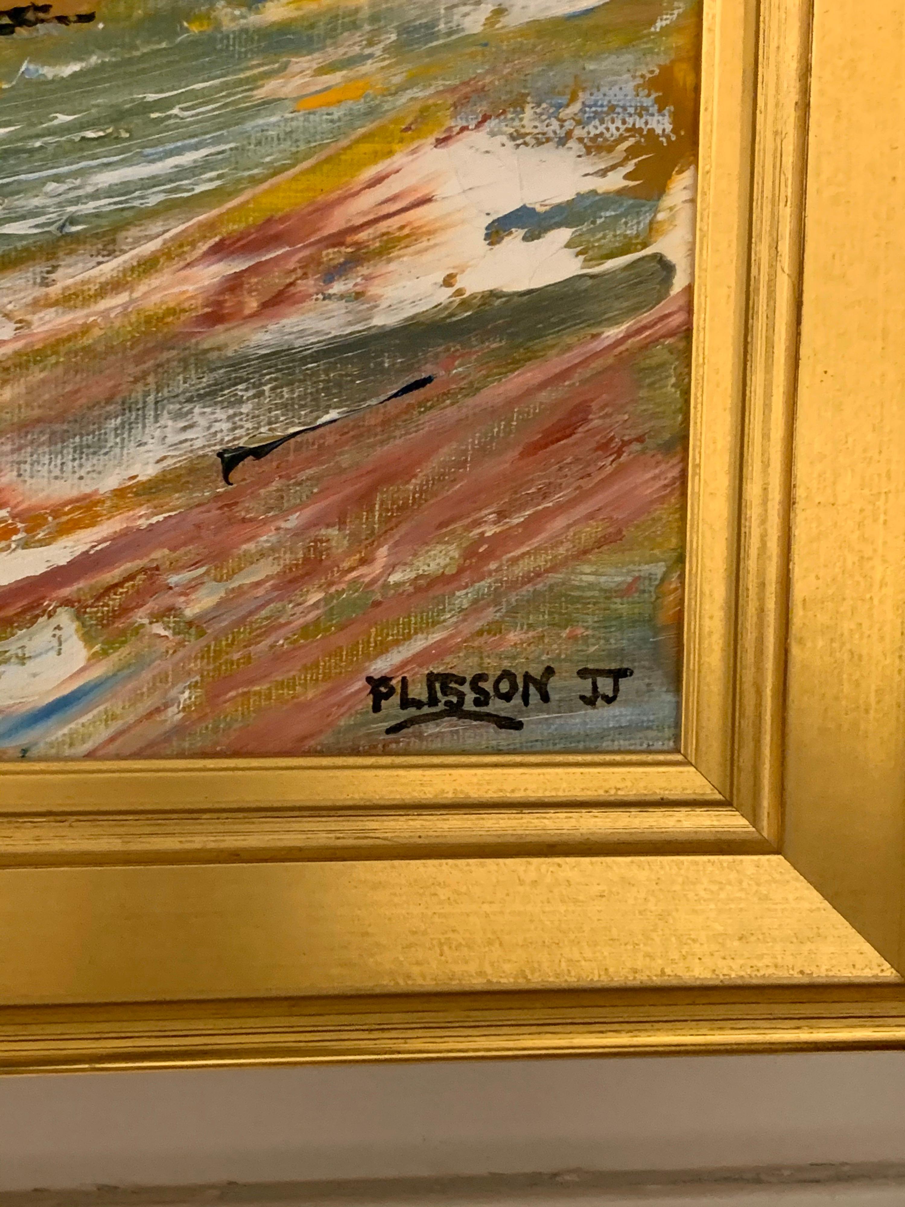 Original Jean Jacques Plisson Signed Oil Painting Seascape Sea Work of ...