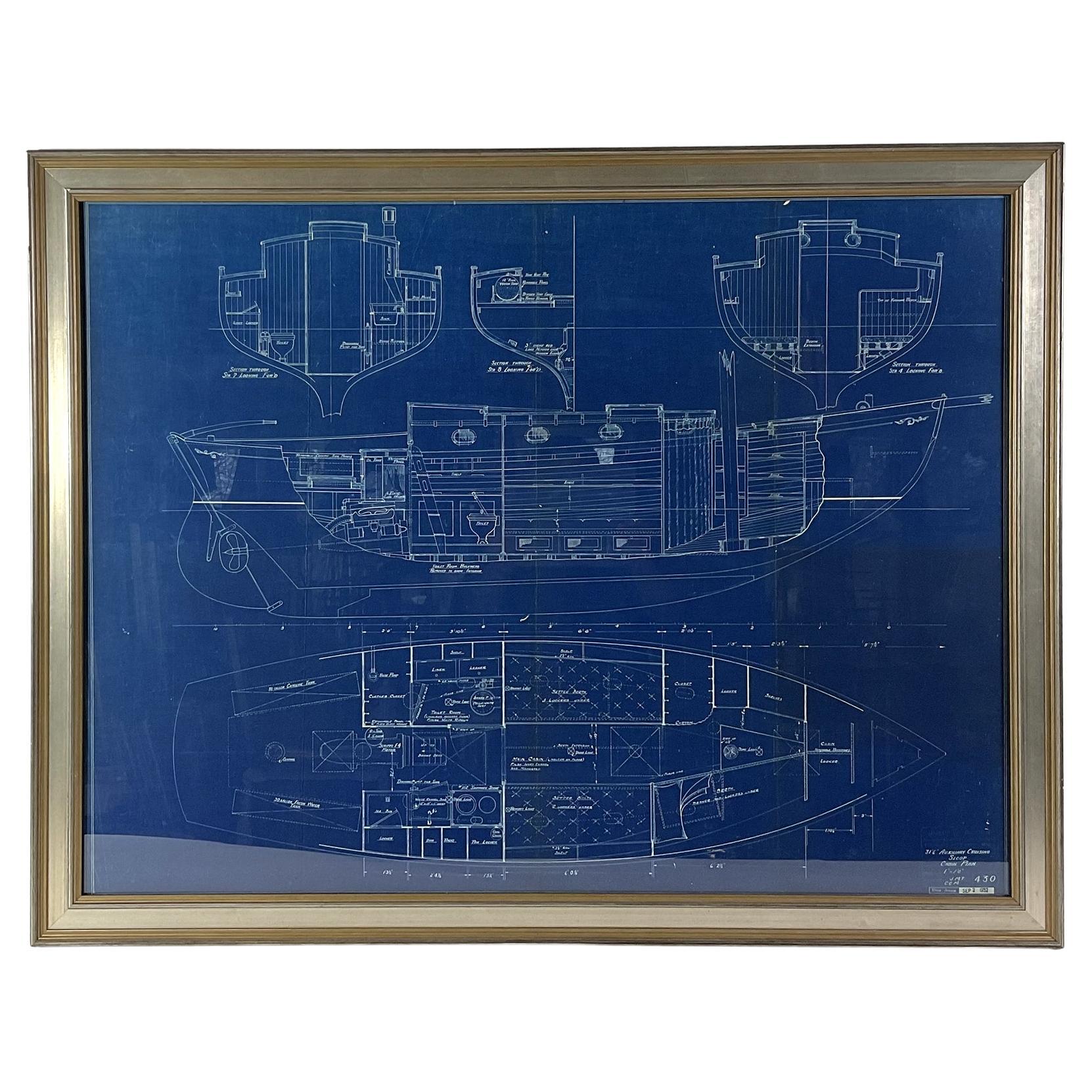 John Alden One Design Class Blueprint For Sale at 1stDibs