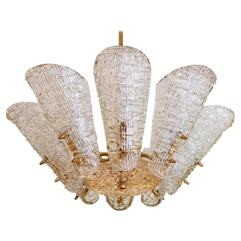 Original Kalmar Ice Glass Chandelier from 1950s For Sale at 1stDibs