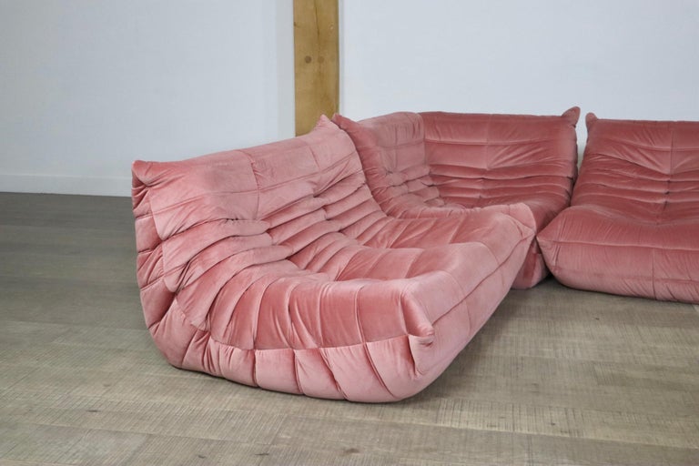 Original Ligne Roset Togo Seating Group in Pink Velvet by Michel ...