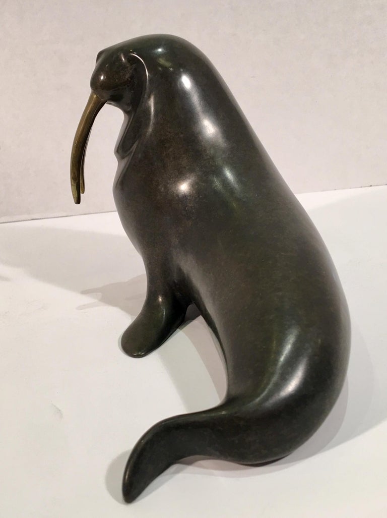 Original Loet Vanderveen "Walrus" Bronze 2 Tone Wildlife Sculpture at ...
