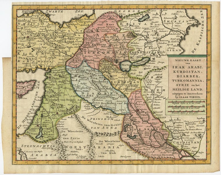 Original Map of The Northern Arabian Peninsula, Palestine, Iraq and ...