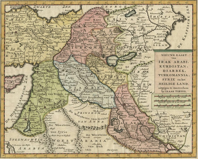 Original Map of The Northern Arabian Peninsula, Palestine, Iraq and ...