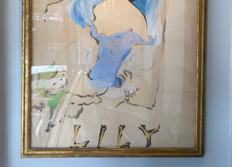 Original Marcel Vertes Large-Scale Gouache of Lily Pons For Sale at 1stDibs