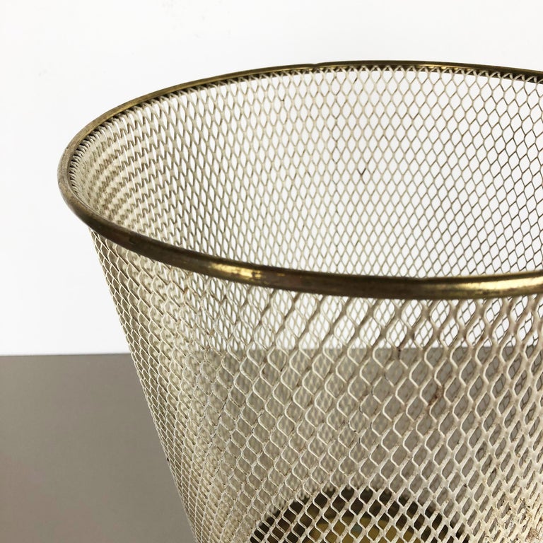 Original Midcentury Metal Brass Bauhaus Waste Paper Bin, France, 1950s ...