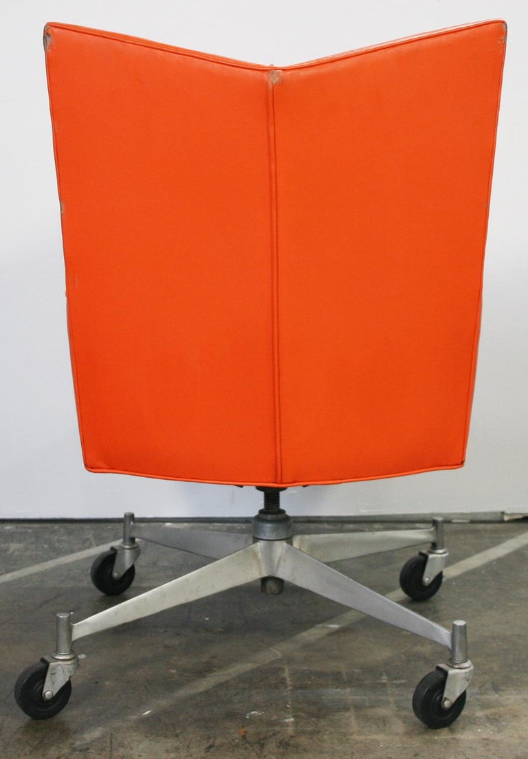 Original Midcentury Orange Vinyl Paul McCobb Executive Office Chair ...