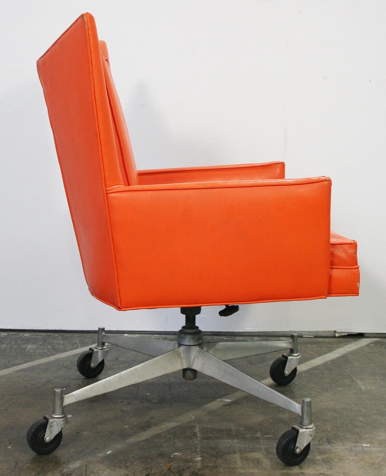 Original Midcentury Orange Vinyl Paul McCobb Executive Office Chair ...