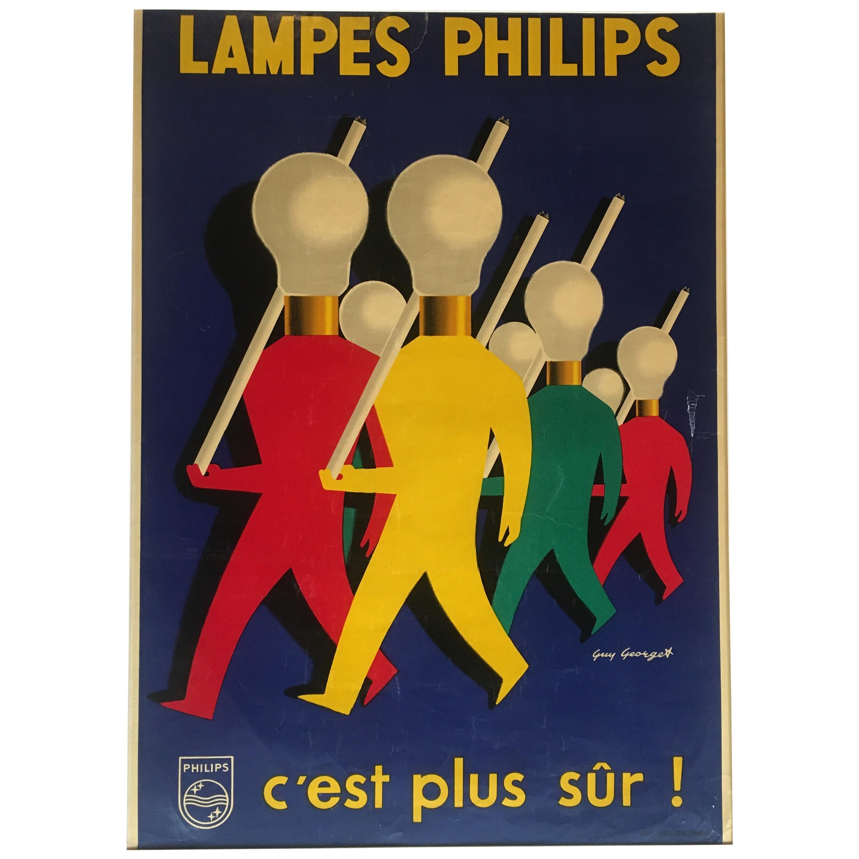 Original Midcentury Philips Lamps Product Publicity Poster, circa 1950 ...