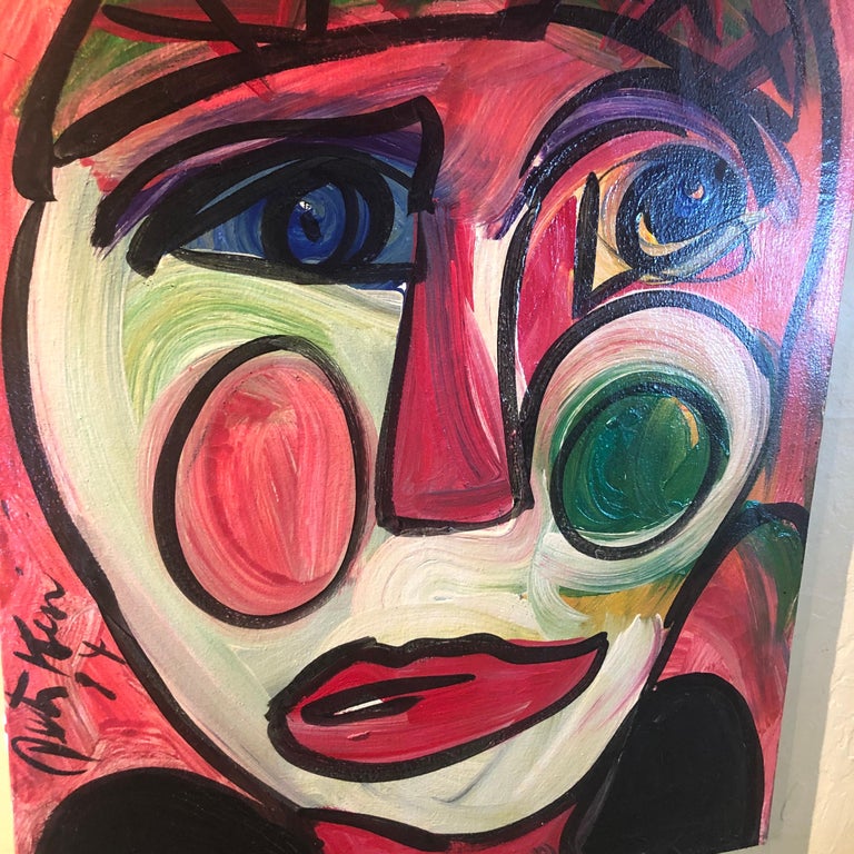Original Modern Expressionist Portrait "Clown - Andy Warhol" by Peter ...