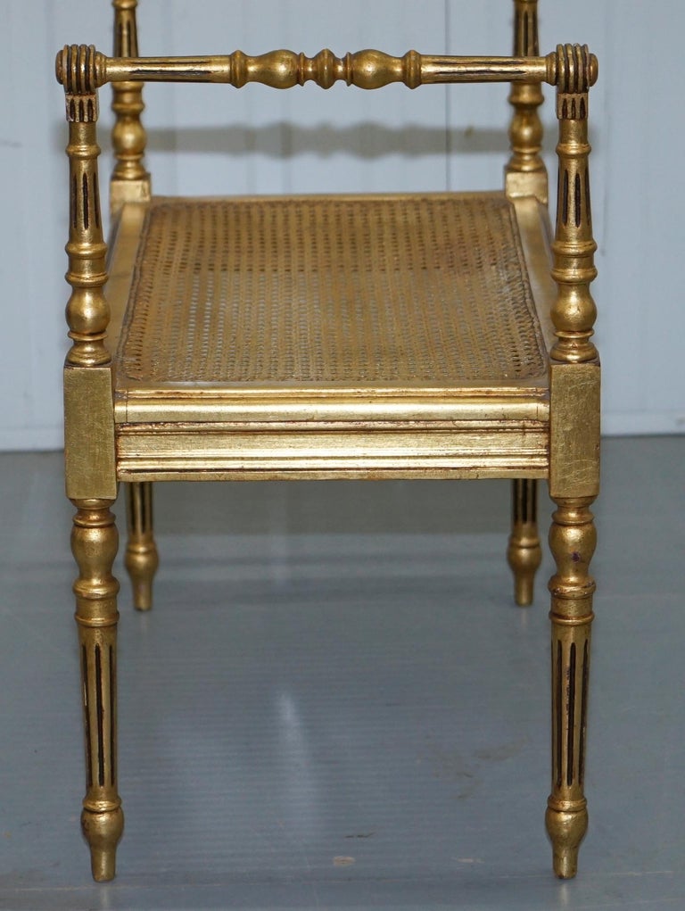 Original Napoleon III Gold-Leaf Painted Bergere Window Seat Bench ...