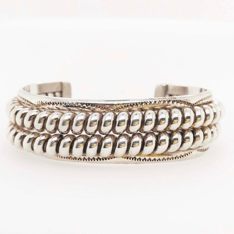 Original Native Tahe Navajo Sterling Silver Vintage Cuff Bracelet Tahe ...
