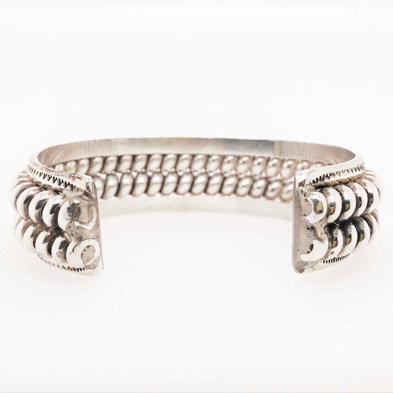 Original Native Tahe Navajo Sterling Silver Vintage Cuff Bracelet Tahe ...