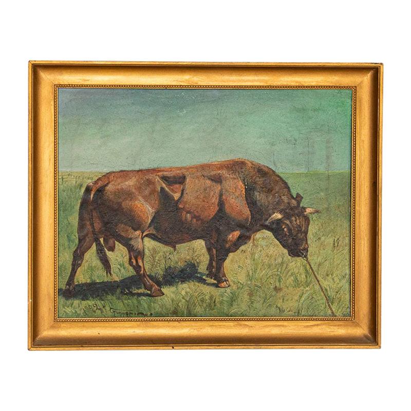 Antique Original Oil Painting of Horses Grazing, Signed Carl Hertz at ...