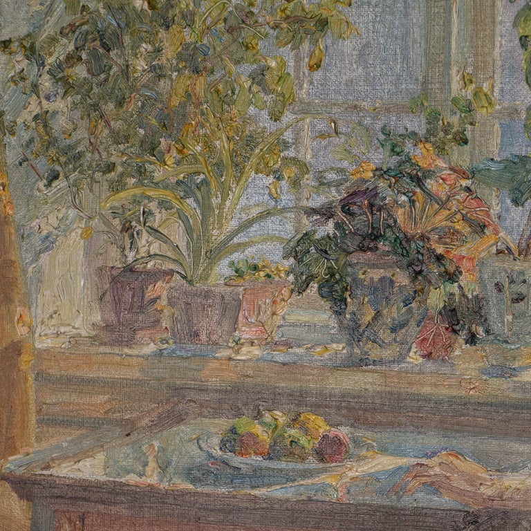 Original Oil on Canvas Painting of Woman Seated at Window by Robert ...