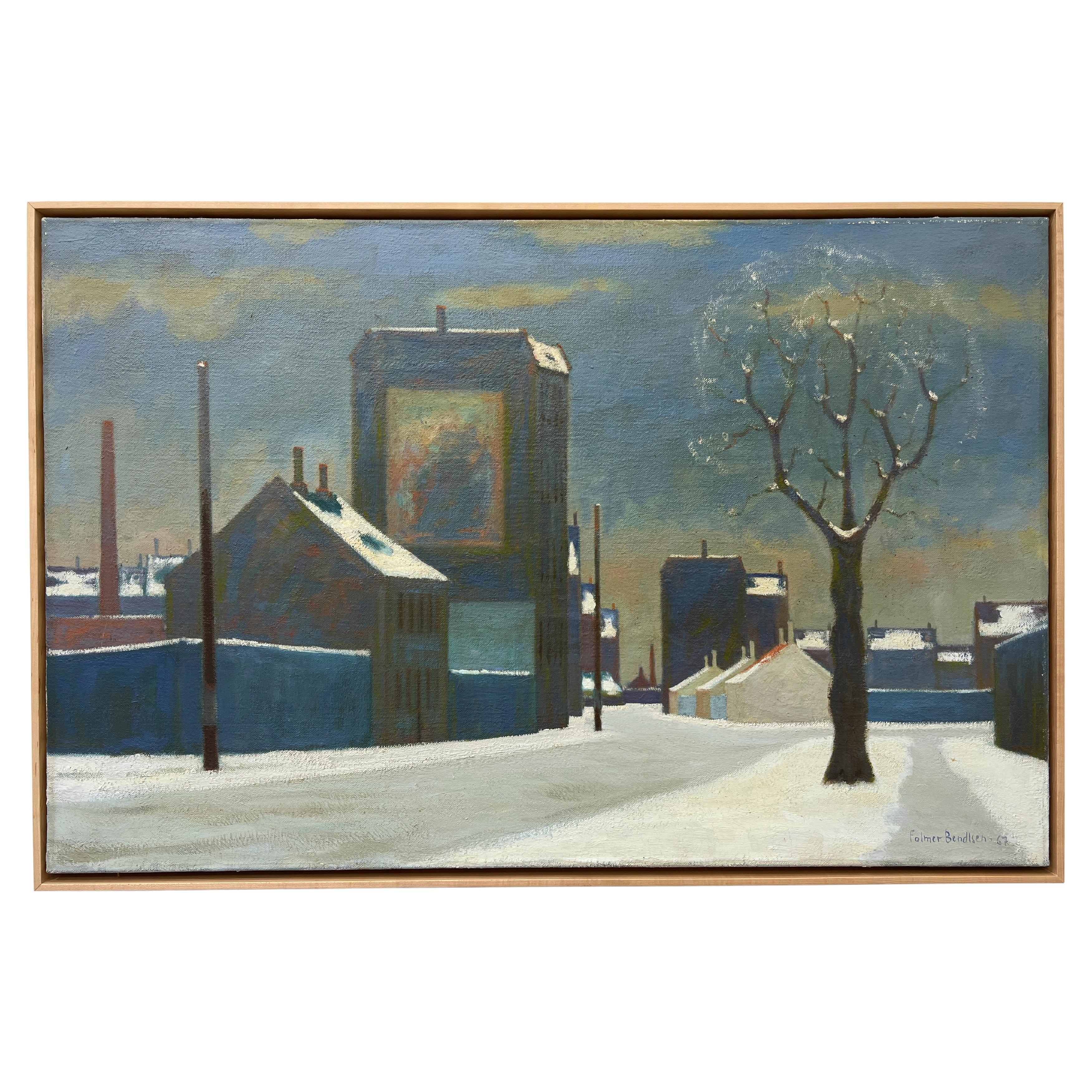 Folmer Bendtsen Mid-Century Modern Oil Painting of the Copenhagen ...