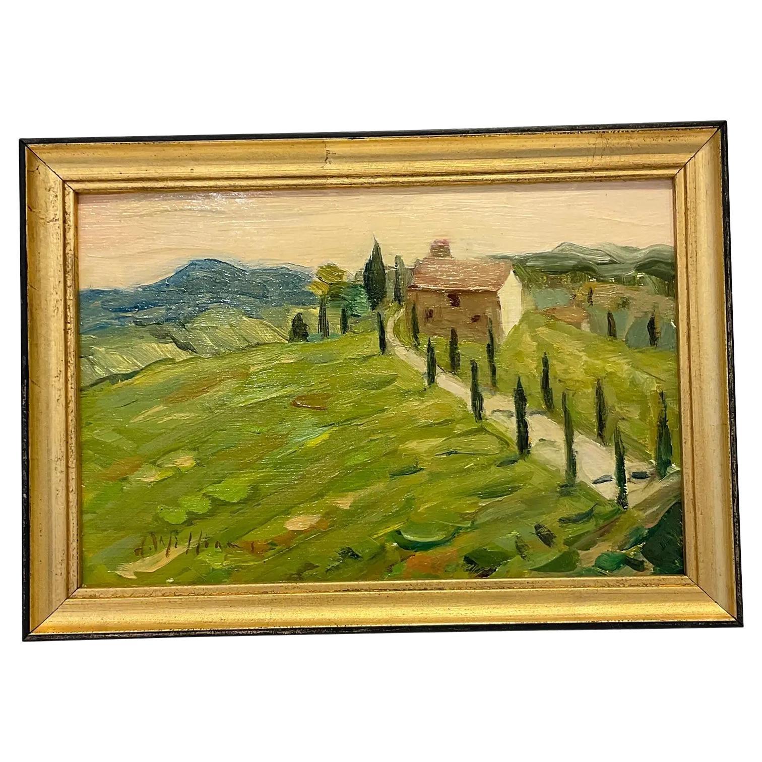 SIGNED Umbrian Villa Oil Painting by Enrico Ortalani 1883-1972 For Sale ...