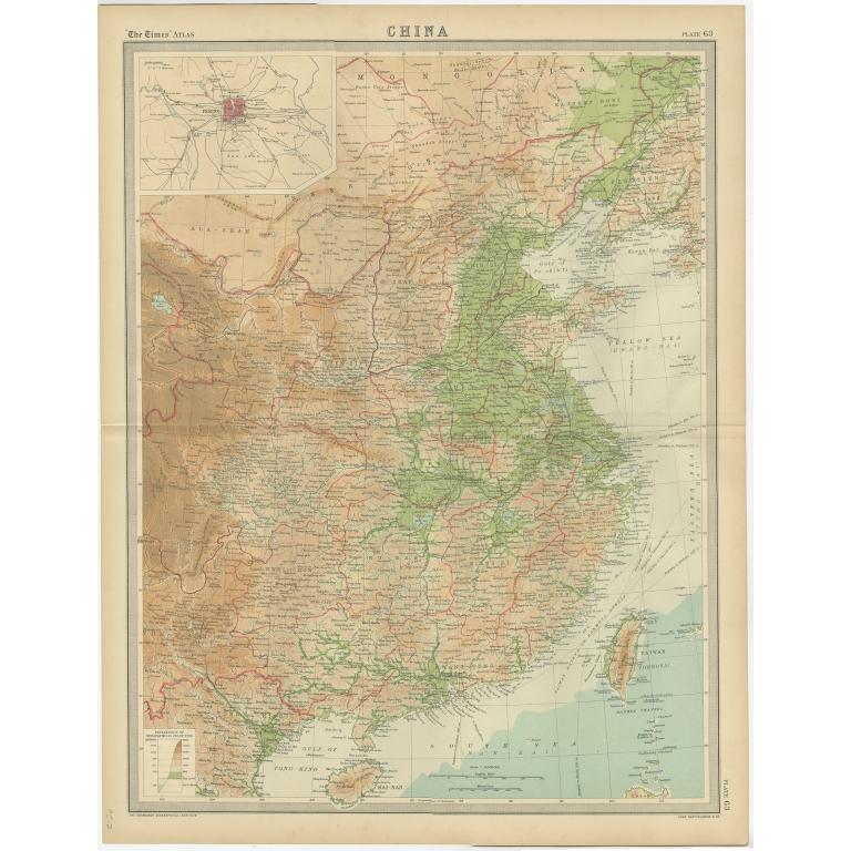 Original Old Map of Eastern China, Also Depicting Taiwan 'Formosa ...