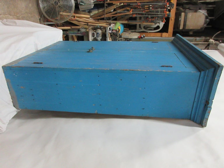 Original Painted Blue Hanging Cupboard For Sale at 1stDibs