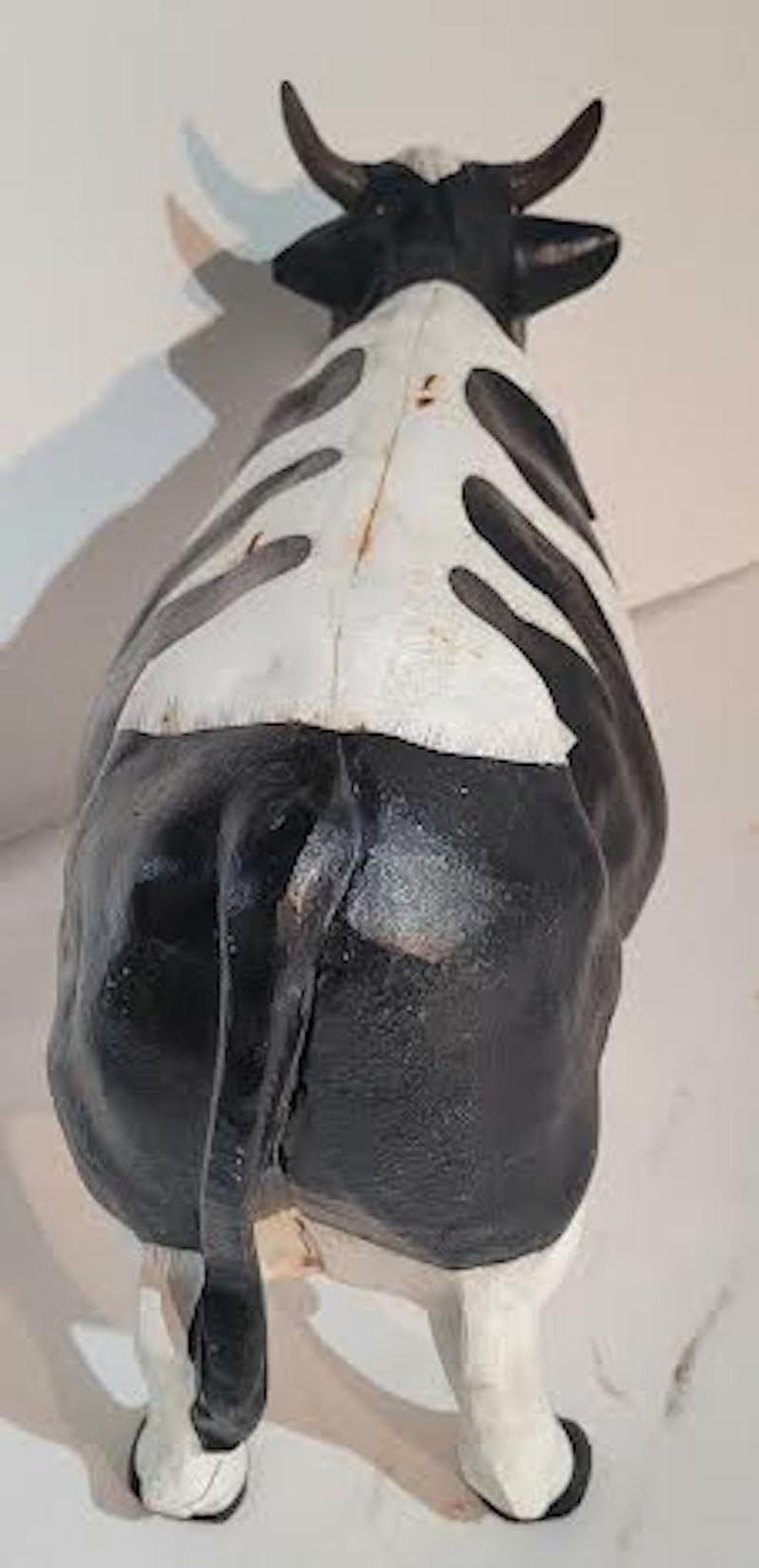 Original Painted Cast Iron Cow For Sale at 1stDibs