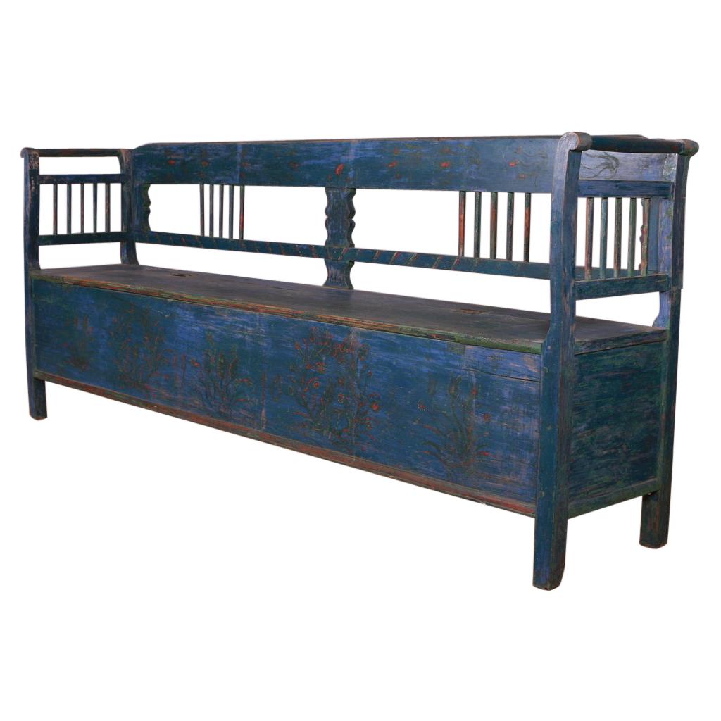 Monumental Italian Grey Painted Oak Garden/Conservatory Bench For Sale ...