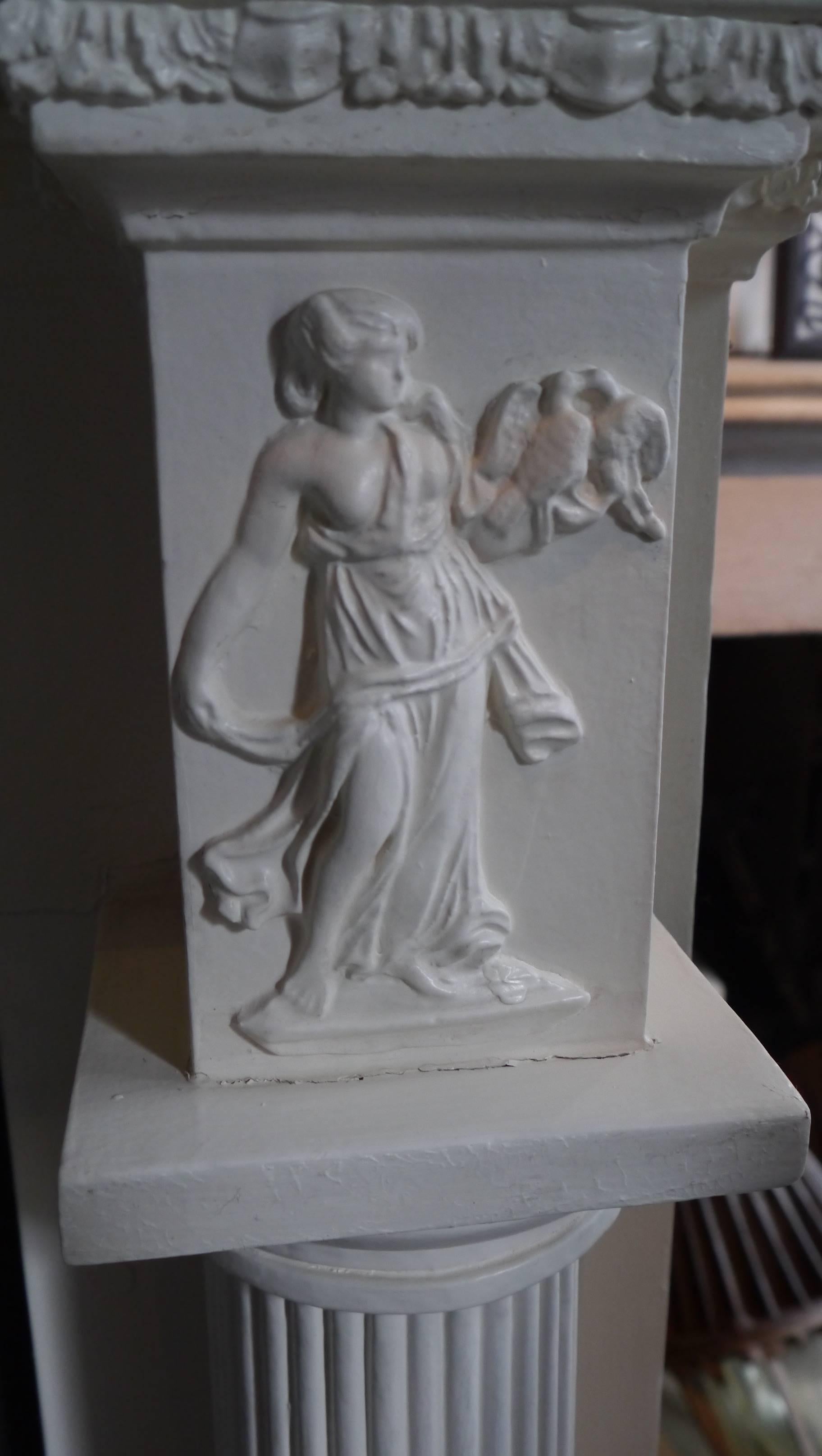 Original Painted Georgian Wooden Surround with columns on the legs For ...