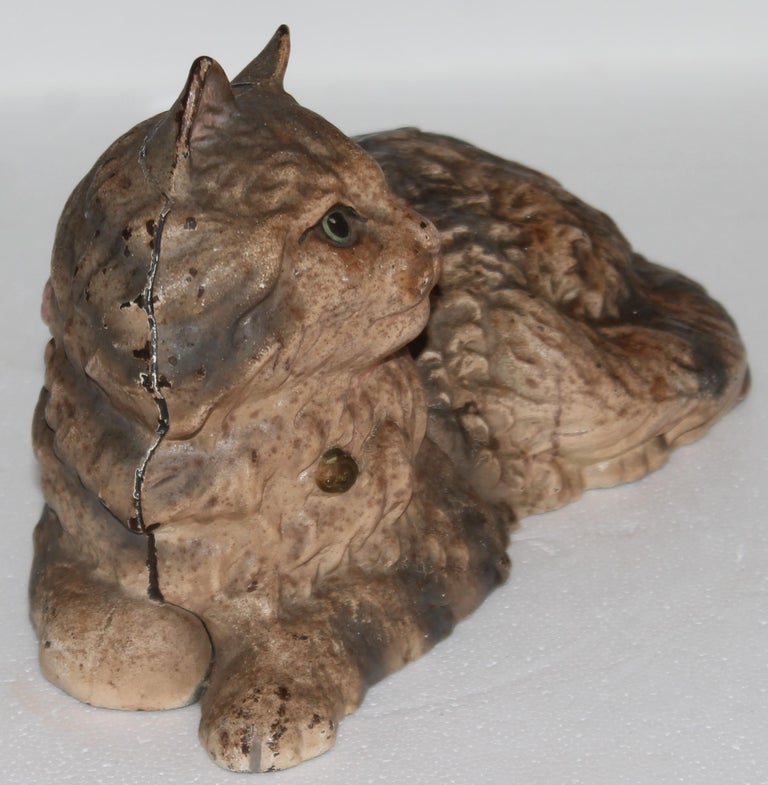 Original Painted Hubley Cat Door Stop at 1stDibs