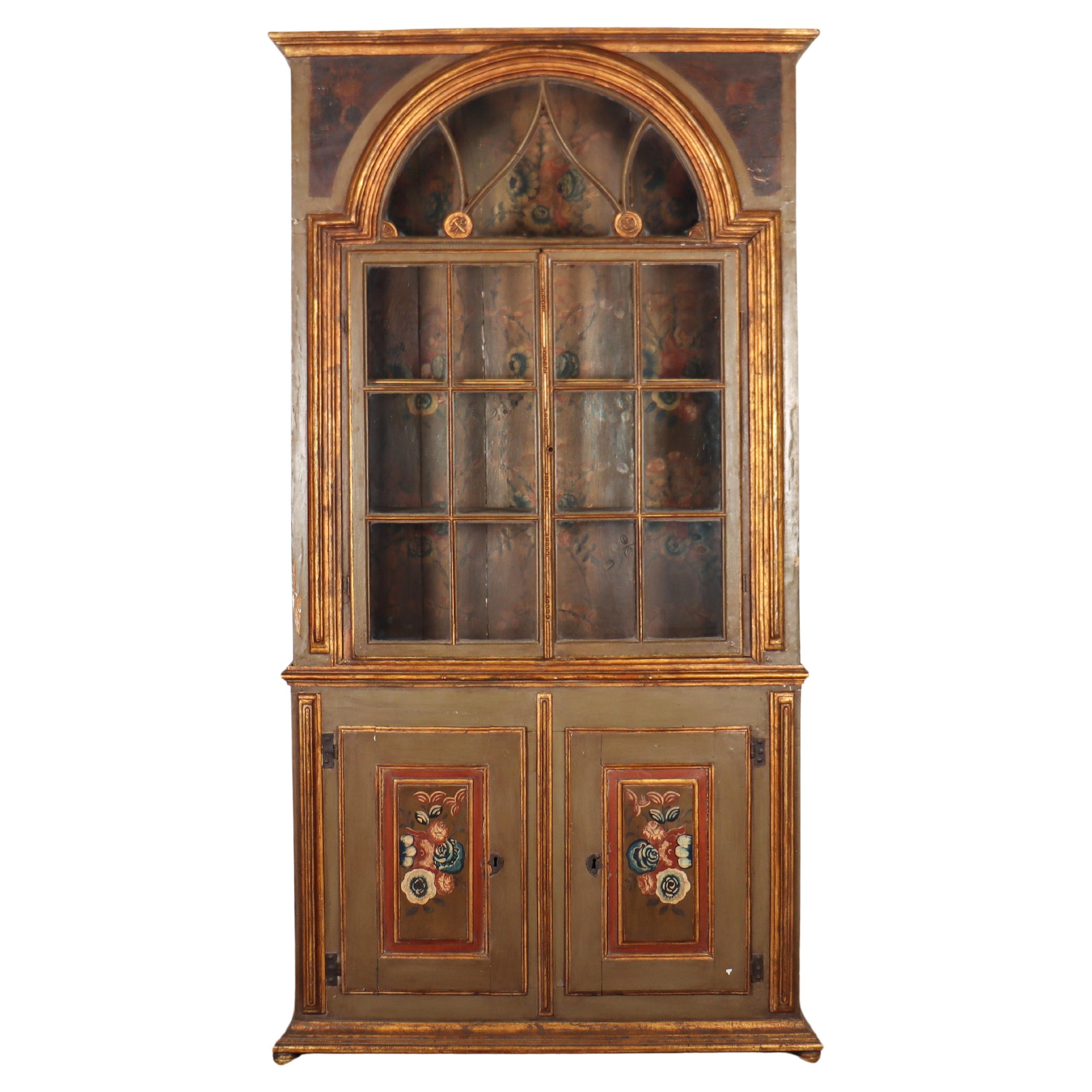 Original Painted Italian Glazed Bookcase at 1stDibs