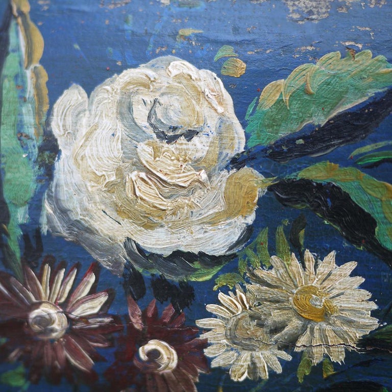 1810 Table Box, Red Floral Painted, Central Europe For Sale at 1stDibs