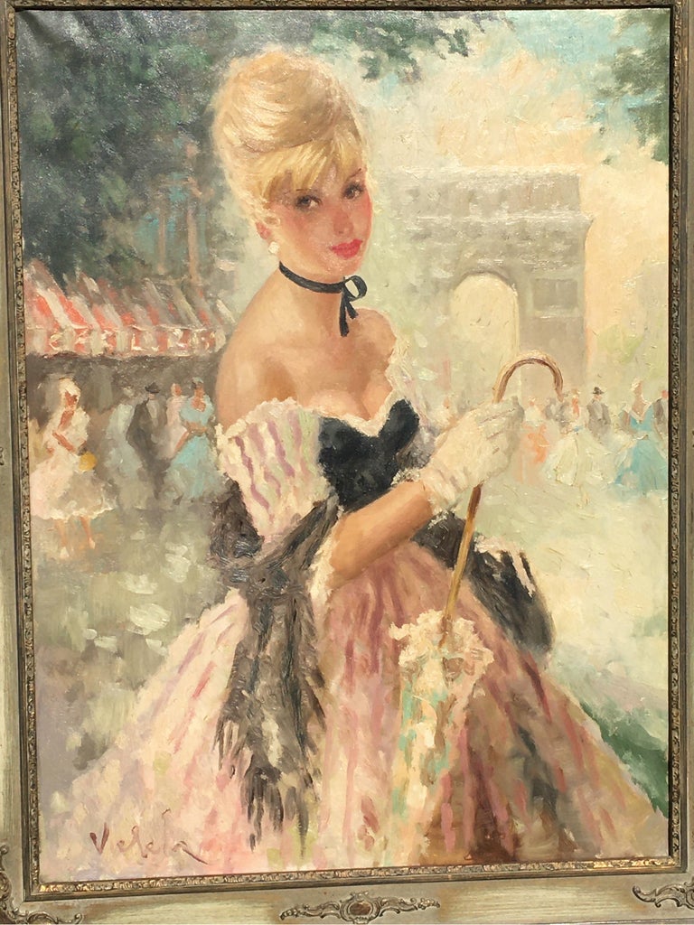 Original Painting “La Femme Parisienne” Portrait of Beautiful French ...
