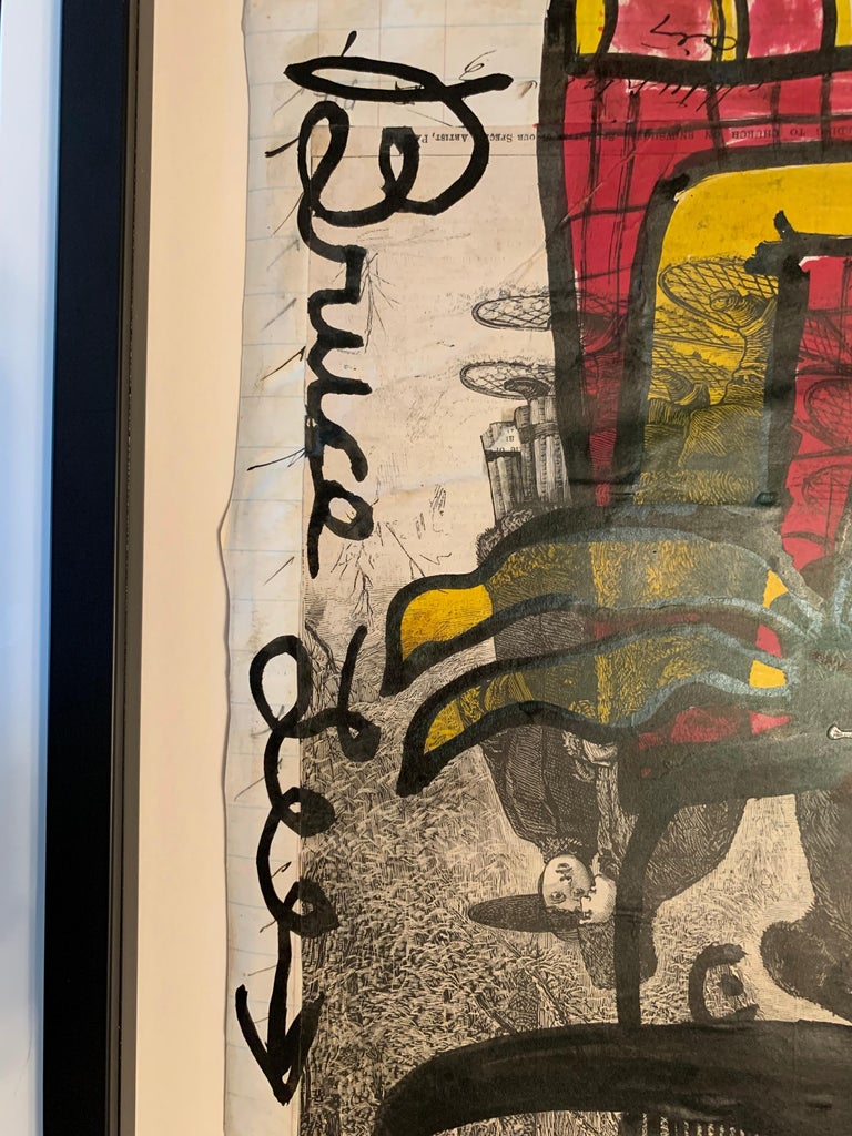 Original painting on vintage paper by artist Bruce Lee, "Childress ...