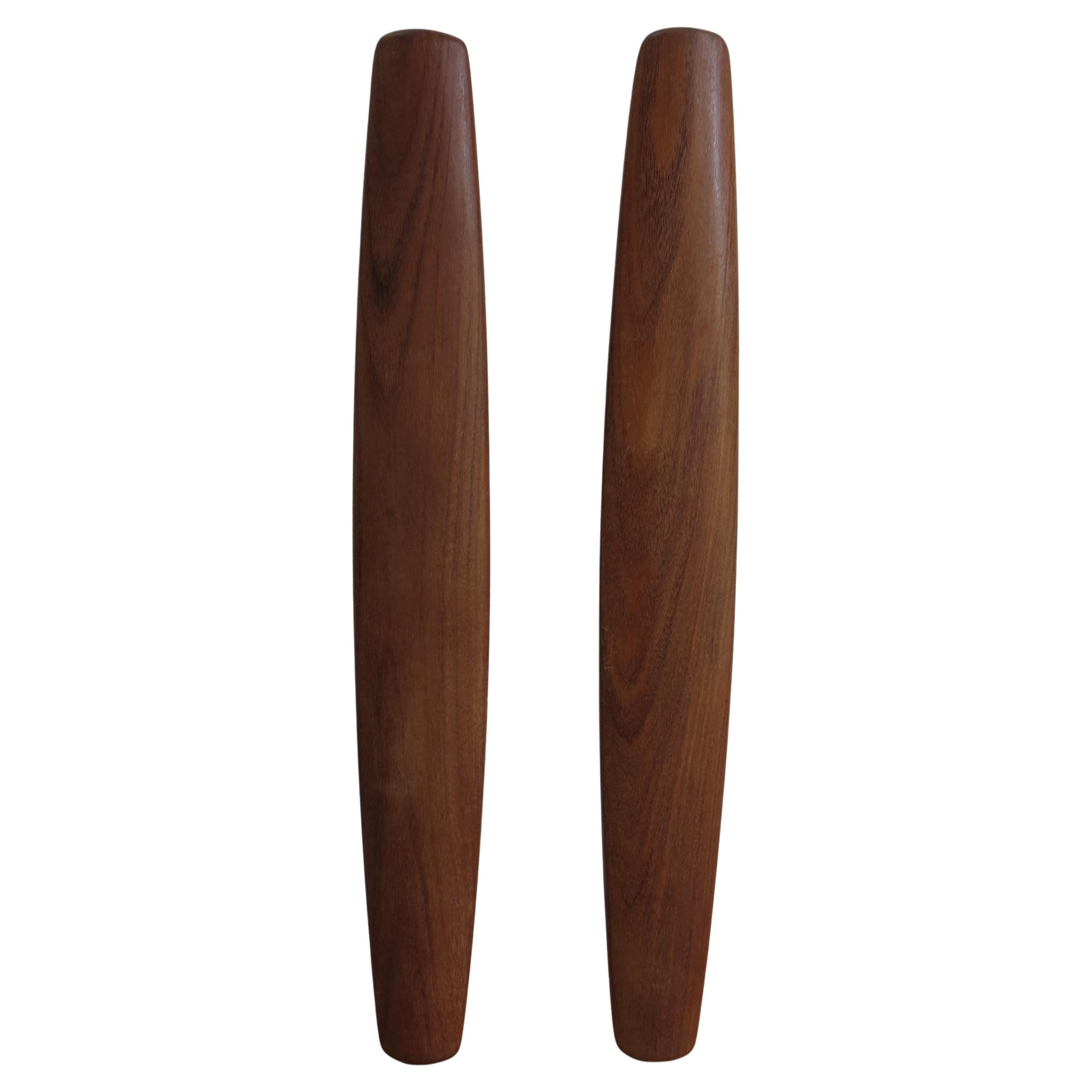 Original pair of 1960s Large Long Teak Door Handles For Sale at 1stDibs