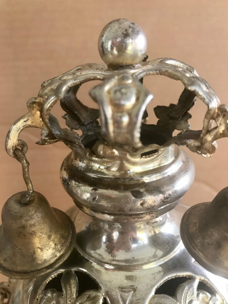 Original Pair of Silver Plated Brass Torah Finials, Rimonim For Sale at ...