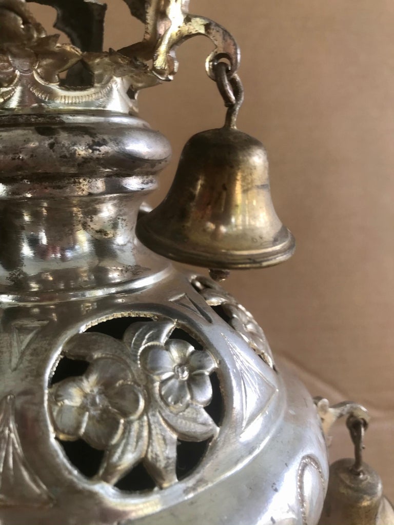 Original Pair of Silver Plated Brass Torah Finials, Rimonim For Sale at ...