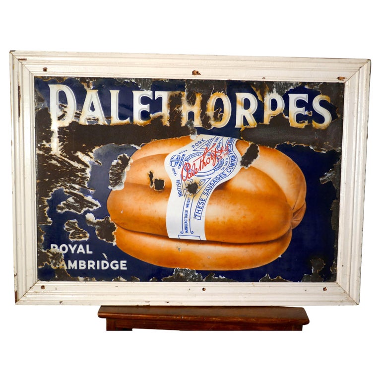Original Palethorps Enamel Sausage Sign For Sale at 1stDibs