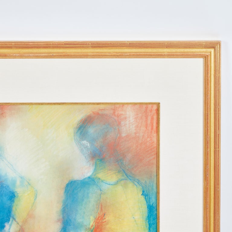 Original Pastel Drawing of 2 Figures Signed by Artist and Dated 1965 ...