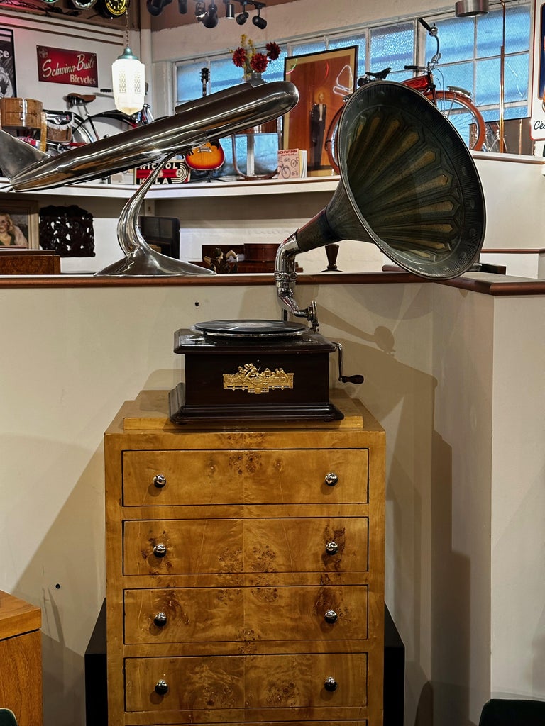 Original Phonograph Argentina With Horn Circa 1920 For Sale at 1stDibs