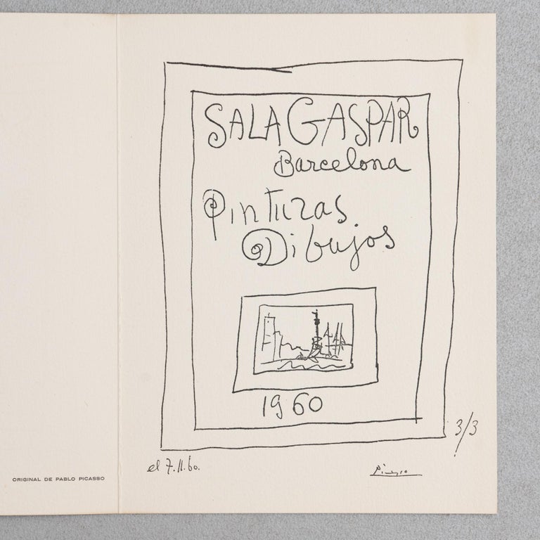 Original Picasso Lithography, Painting Exhibition, 1960 For Sale at 1stDibs