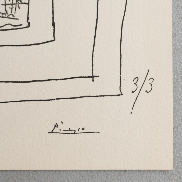 Original Picasso Lithography, Painting Exhibition, 1960 For Sale at 1stDibs
