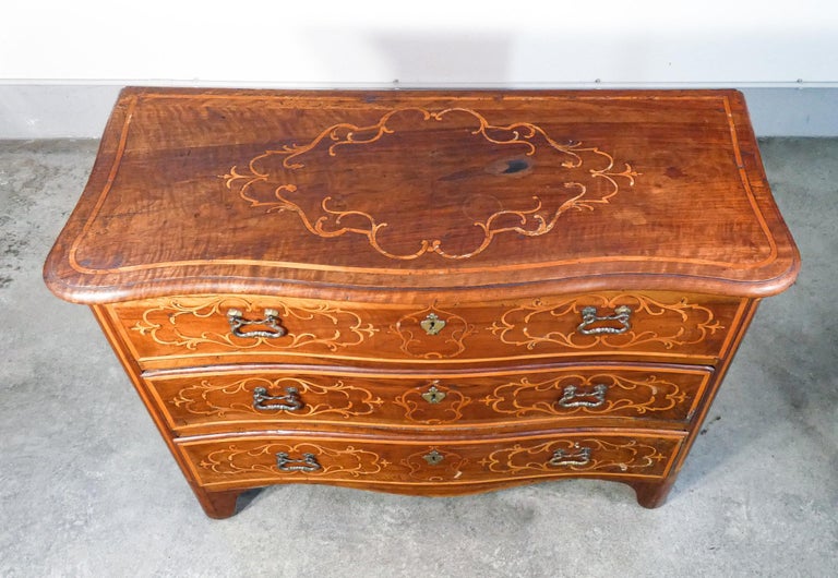 Original Piedmontese Chest of Drawers, Inlaid Walnut, Italy, 1700s For ...