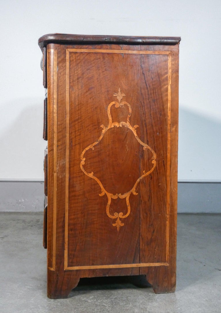 Original Piedmontese Chest of Drawers, Inlaid Walnut, Italy, 1700s For ...
