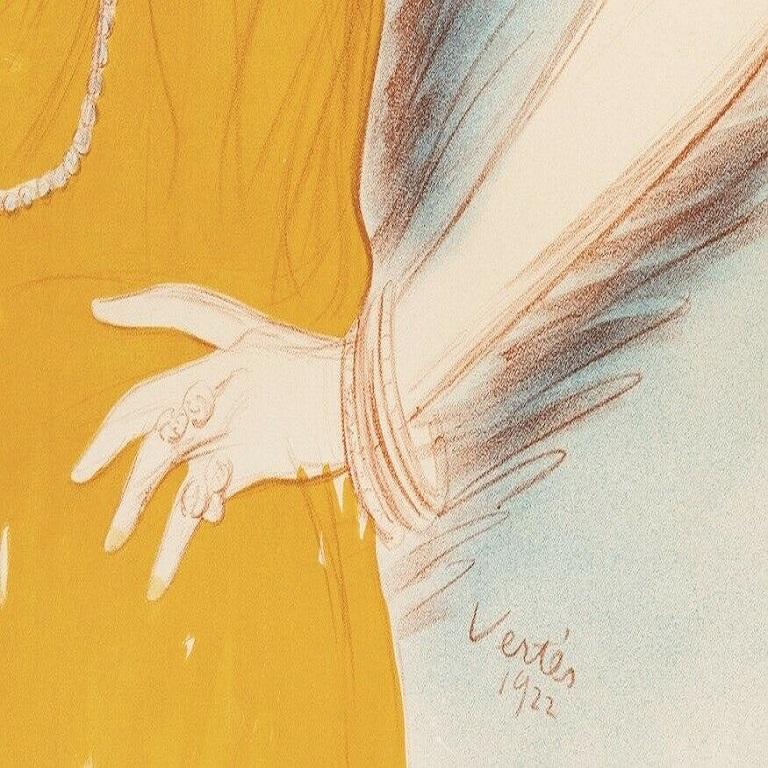 Original Poster Art Deco-vertès-simone Frévalles-actress-pearls, 1922 ...