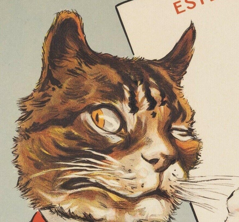 Original Poster-Cognac Quevedo-Cat-Spirits-Spanish, c.1920 For Sale at ...