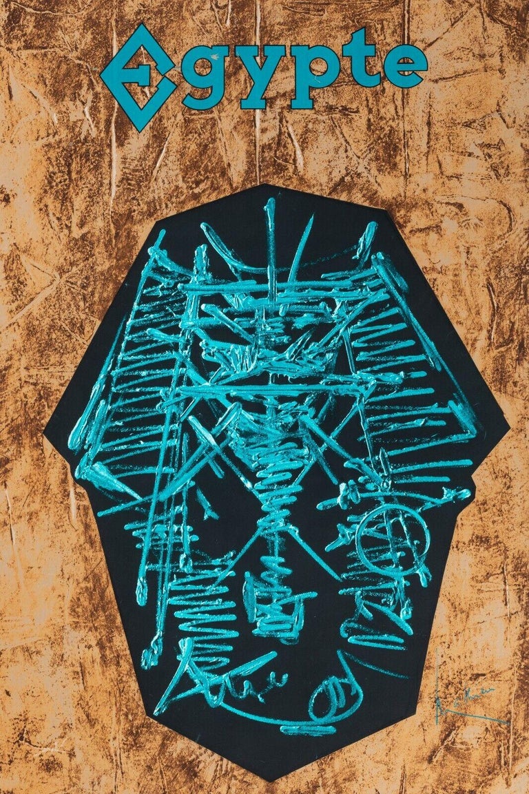 Georges Mathieu , Original Vintage Airline Poster, Air France, Egypt ...